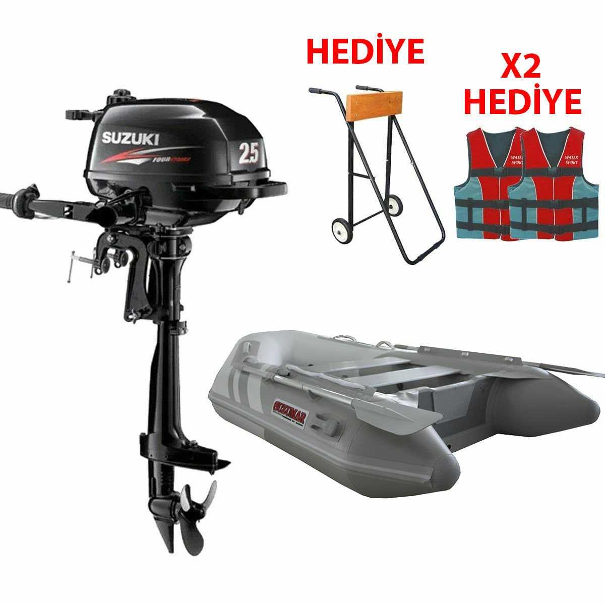 Suzuki 2.5 Hp Deniz Motoru + Suzumar 230 Alüminyum Tabanlı Bot, Fiyatı ...